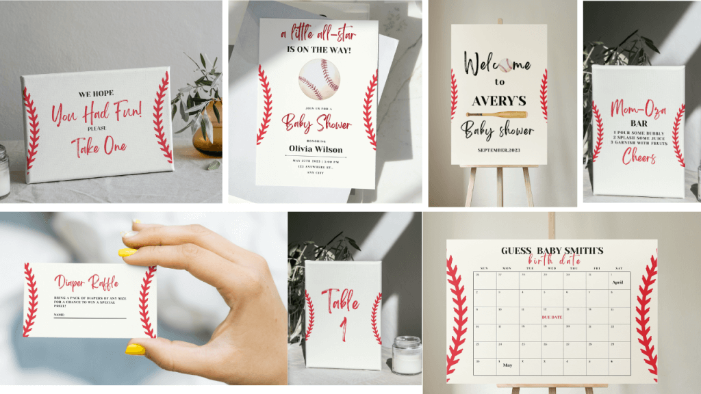 100+ Baseball themed Baby Shower Printable Bundle editable - Planning ...