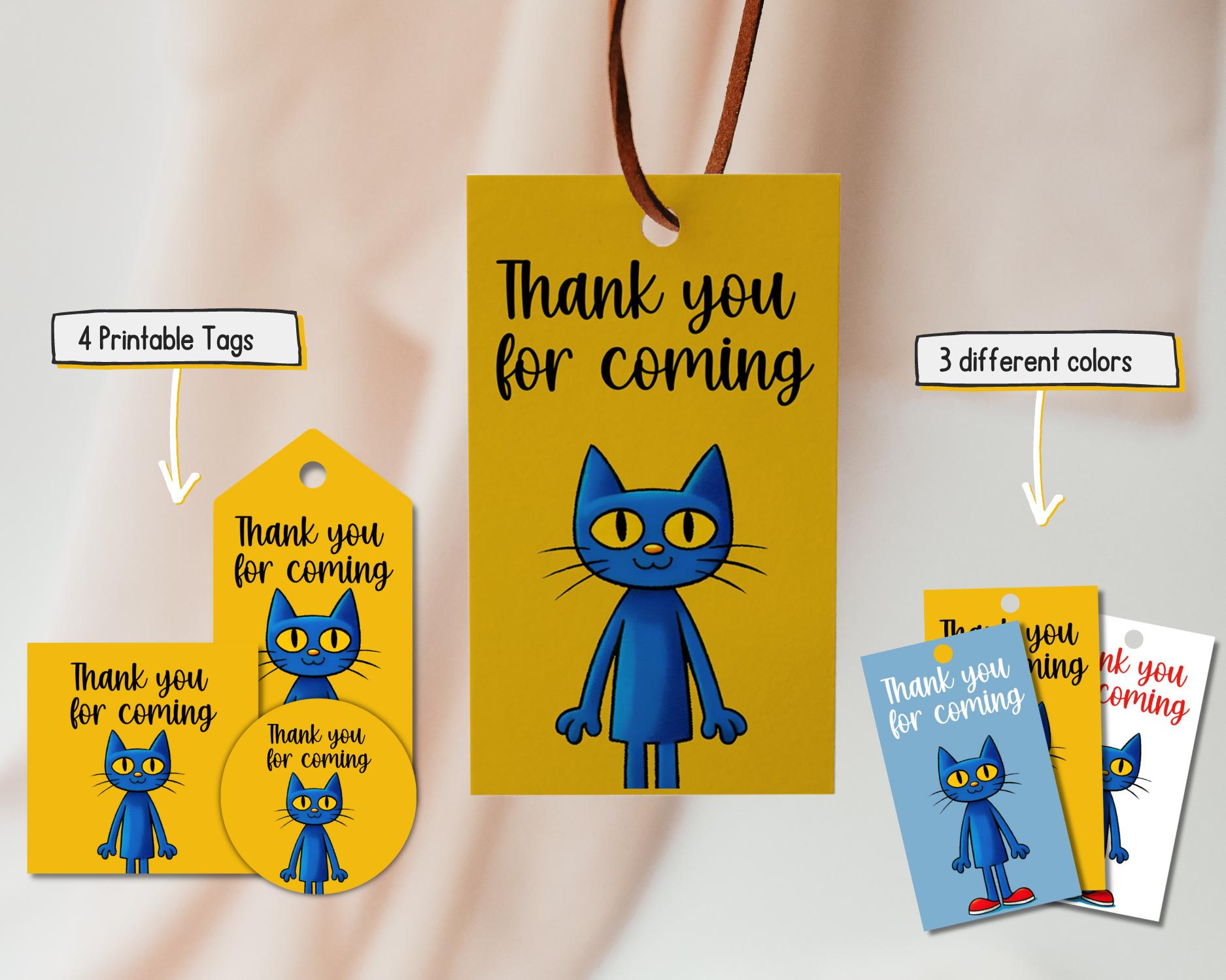 Pete the Cat Printable Tags: Colorful Classroom and Birthday Party ...