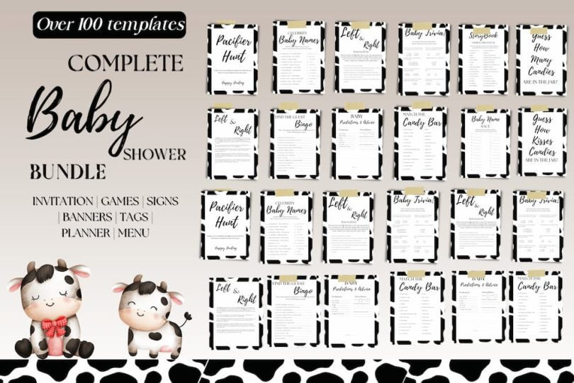 28+ Cow Themed Baby Shower Ideas (Free Invitation Included) - Planning ...