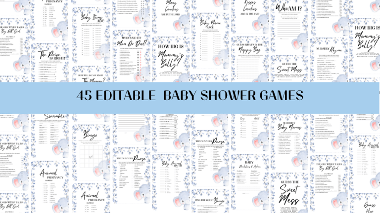 100+ Elephant themed Baby Shower for boys Printable Bundle - Planning ...