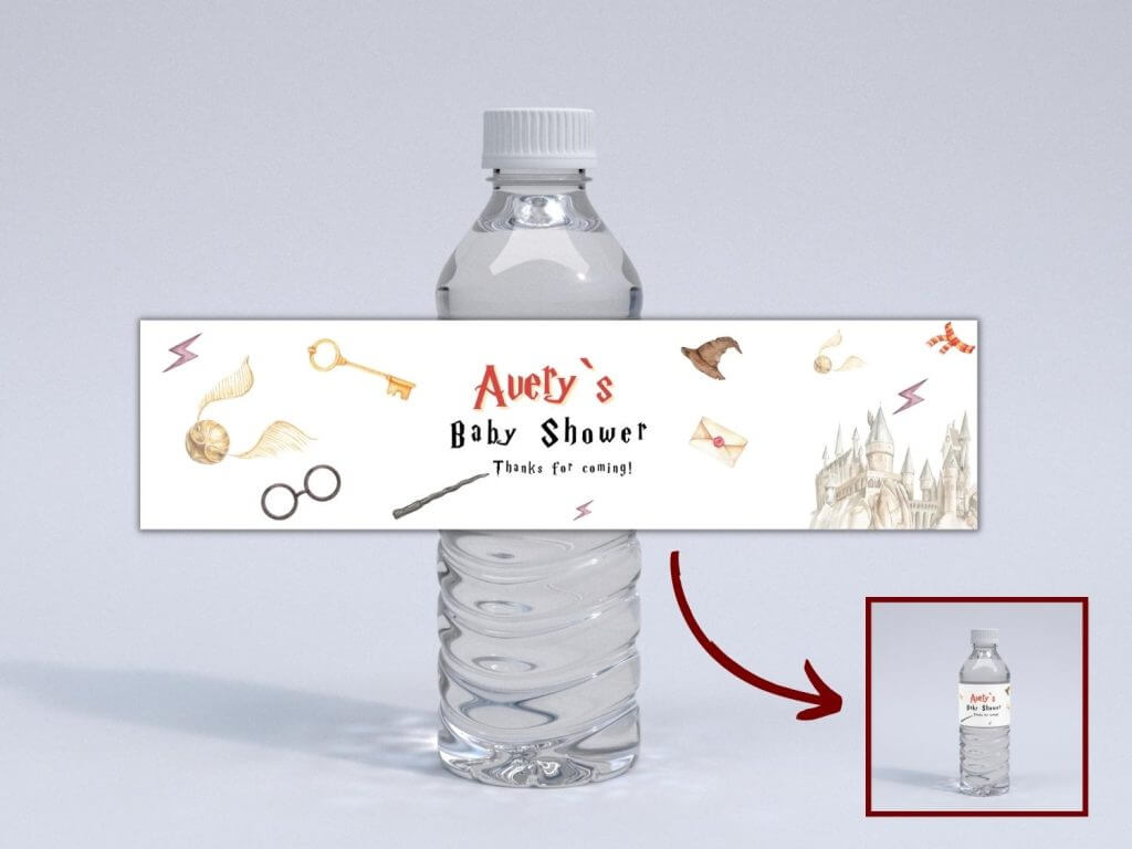 Wizard Themed Water Bottle Labels, Wizardry, Printable Editable ...