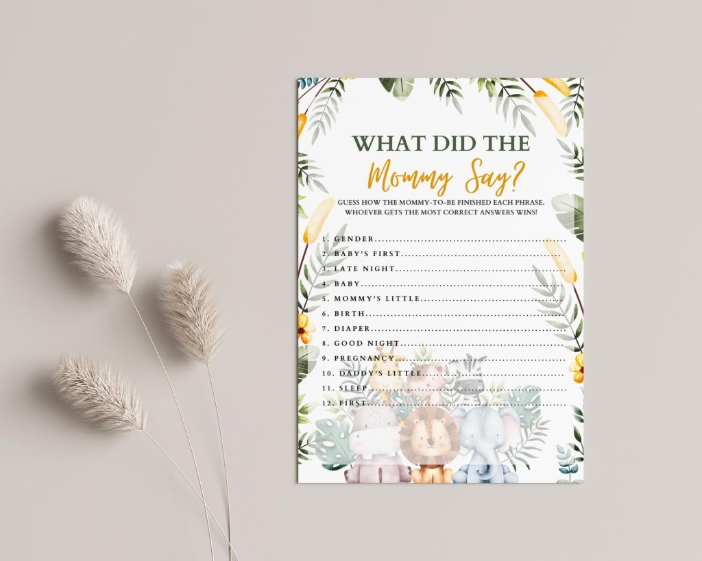 Editable What Did the Mommy Say Baby Shower Game Printable: Printable ...