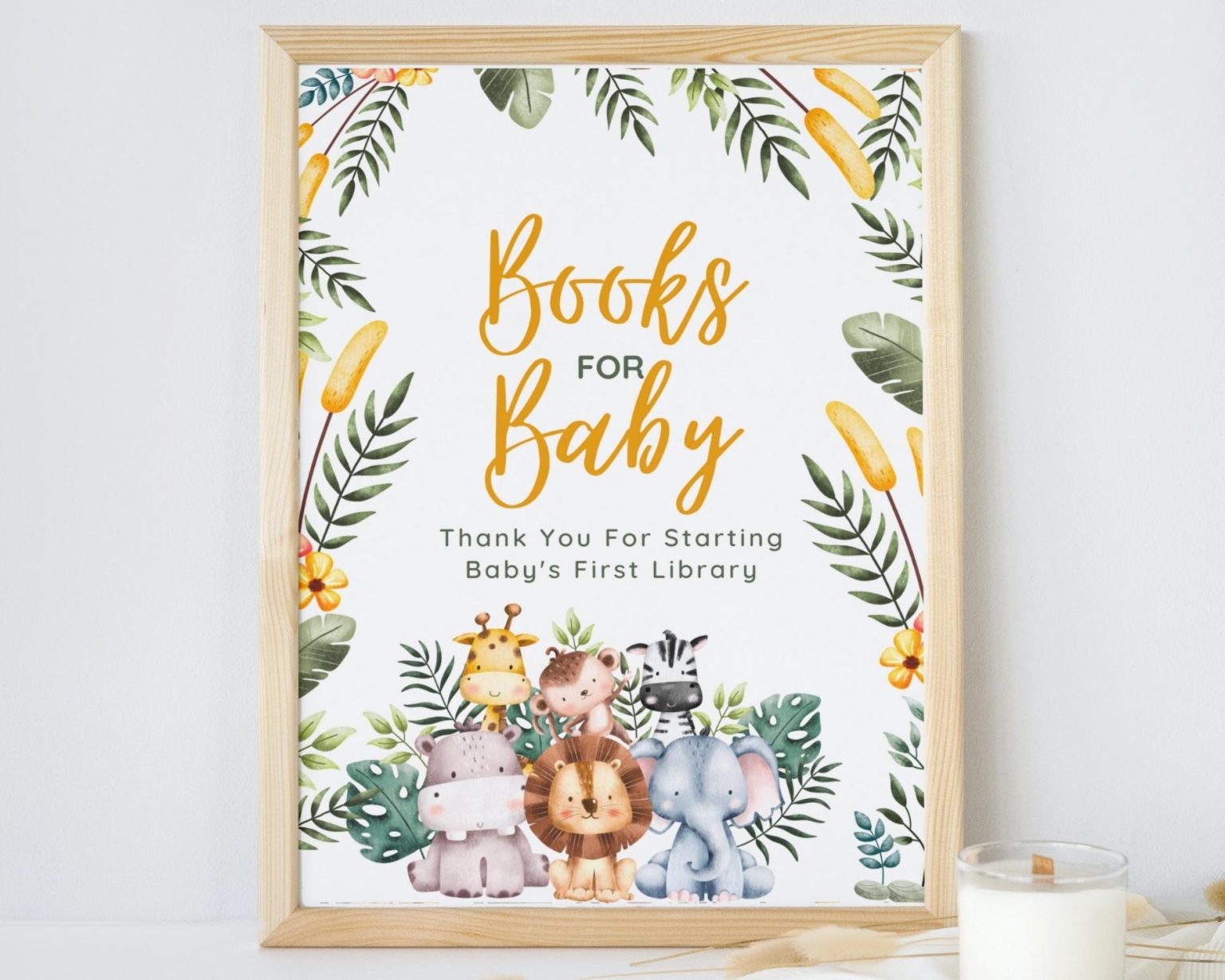 Safari Themed Books for Baby Sign: Printable Library Station Decor for ...