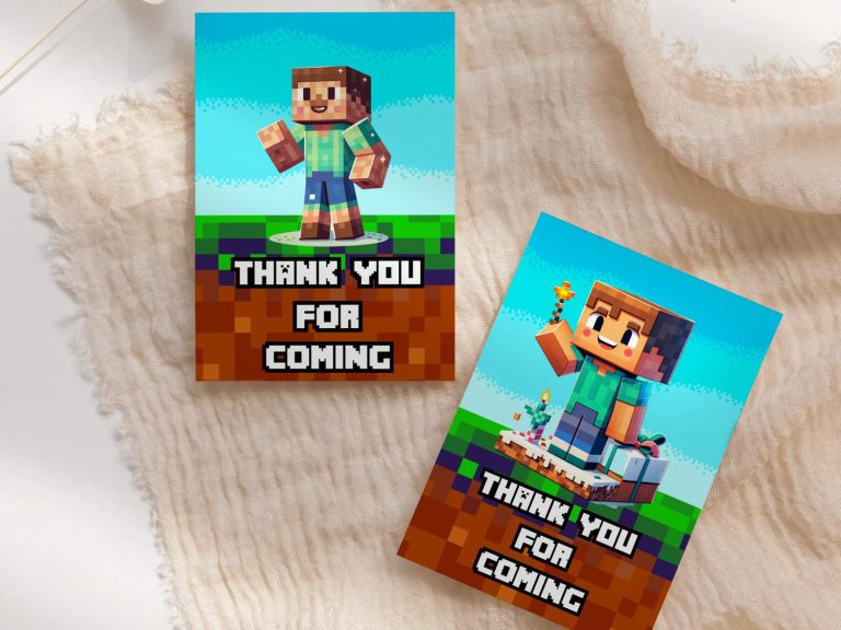 Minecraft Birthday Party Invitation Template: Printable Canva Design ...