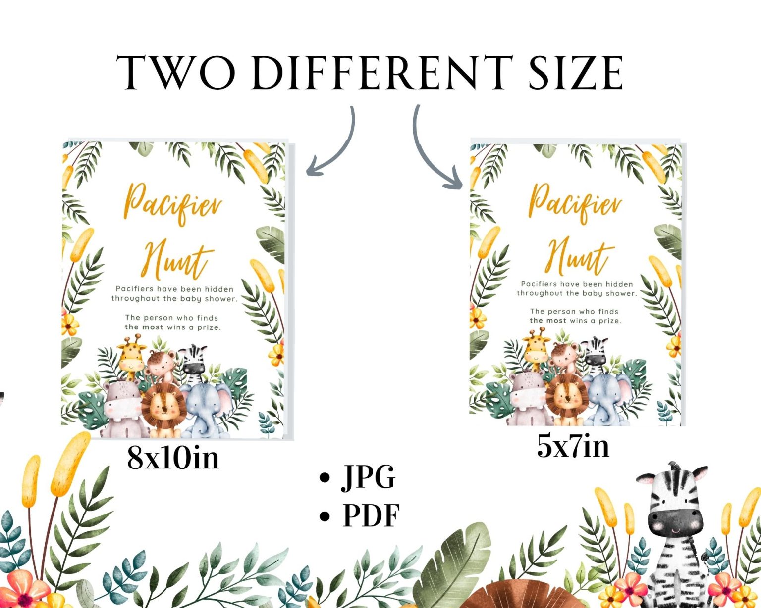 Pacifier Hunt table sign for baby shower party safari themed - Planning ...