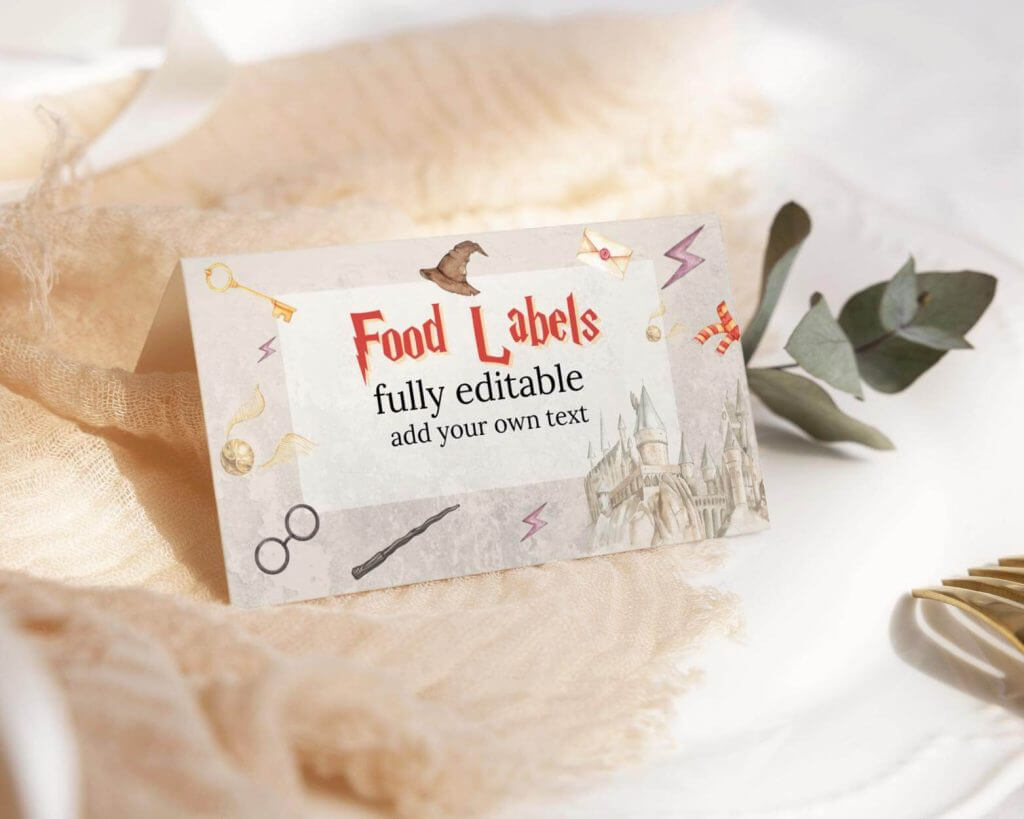 EDITABLE Wizard Food Tags, Magic School Buffet Label, Wizardry Tent ...